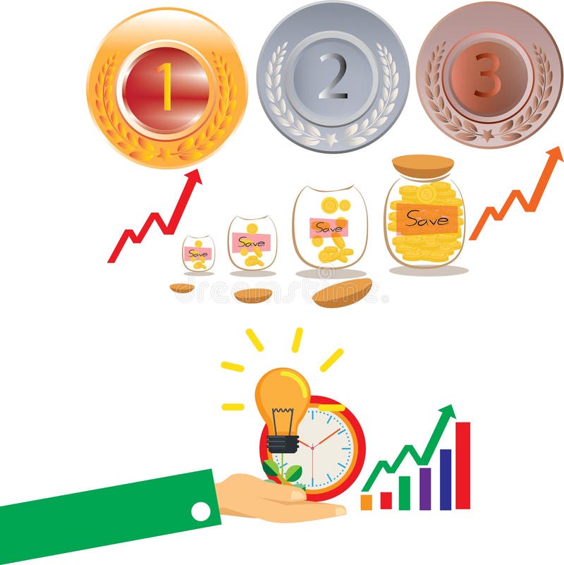 Save Money and Saving Dollar Coin Stock Illustration - Illustration of ...