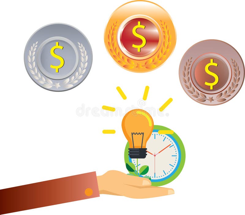 Save Money and Saving Dollar Coin Stock Illustration - Illustration of ...