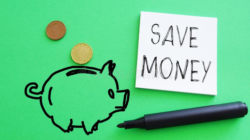 Save Money is Shown Using the Text Stock Image - Image of coin, success ...