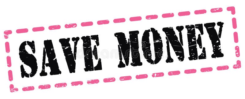 SAVE MONEY Text Written on Pink-black Stamp Sign Stock Illustration ...