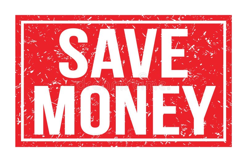 SAVE MONEY, Words on Red Rectangle Stamp Sign Stock Illustration ...