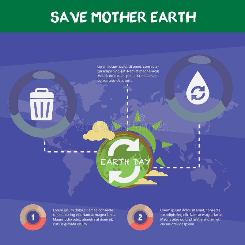 Save Mother Earth Infographic. Vector Illustration Decorative Design ...