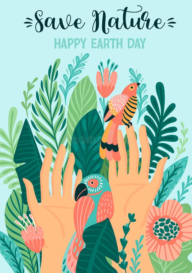 Earth Day. Save Nature. Vector Templates for Card, Poster, Banner ...