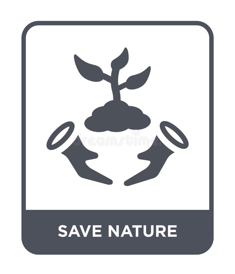 Save Nature Icon in Trendy Design Style. Save Nature Icon Isolated on ...