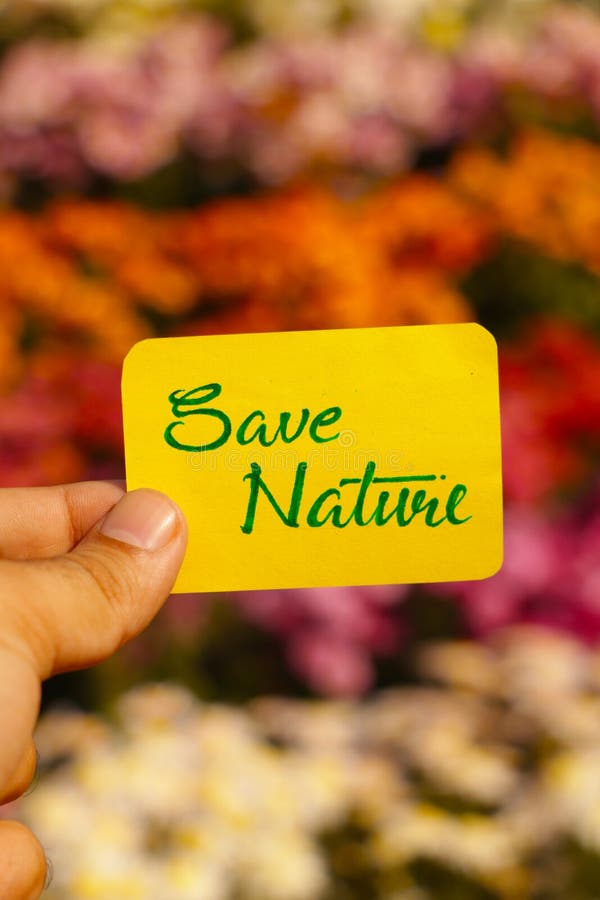 Save Nature Text with Flowers. Stock Image - Image of nature, frame ...