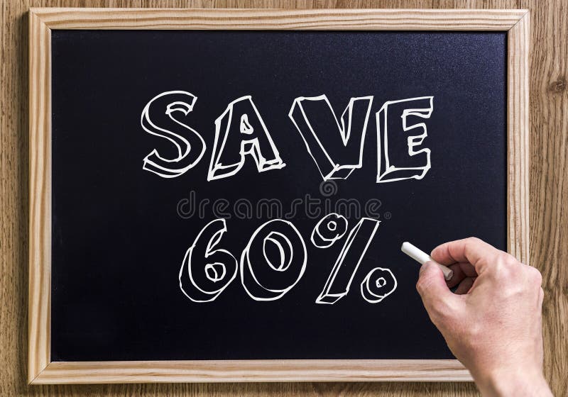 Save 60 stock image. Image of education, wood, chalk - 54980103