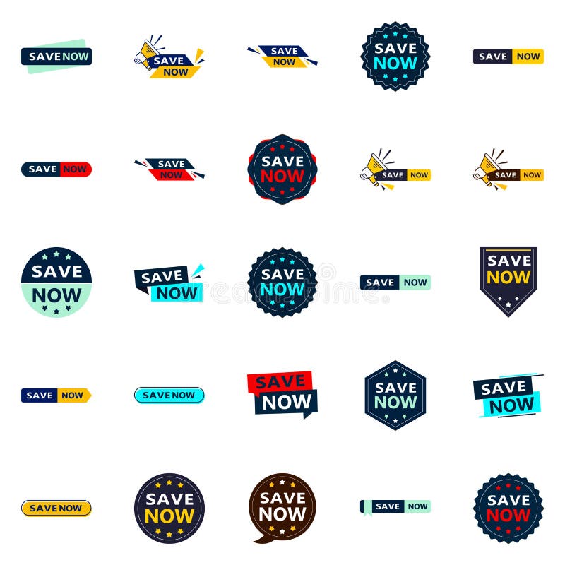 Save Now 25 Eye Catching Typographic Banners for Boosting Savings Stock ...