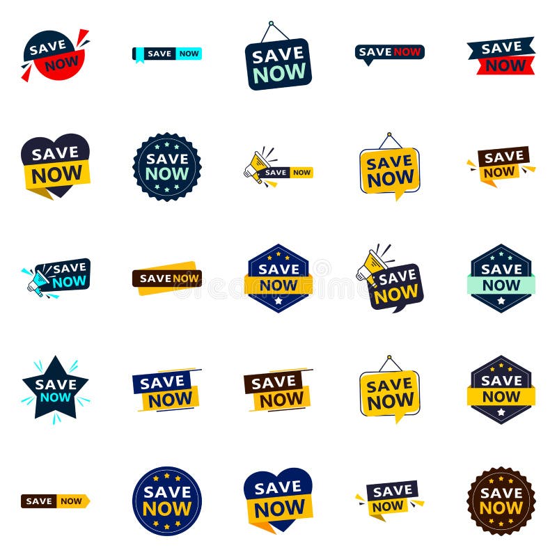 Save Now 25 Eye Catching Typographic Banners for Driving Savings Stock ...