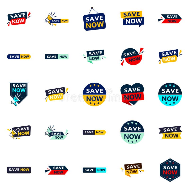 Save Now 25 Fresh Typographic Elements for a Lively Saving Campaign ...