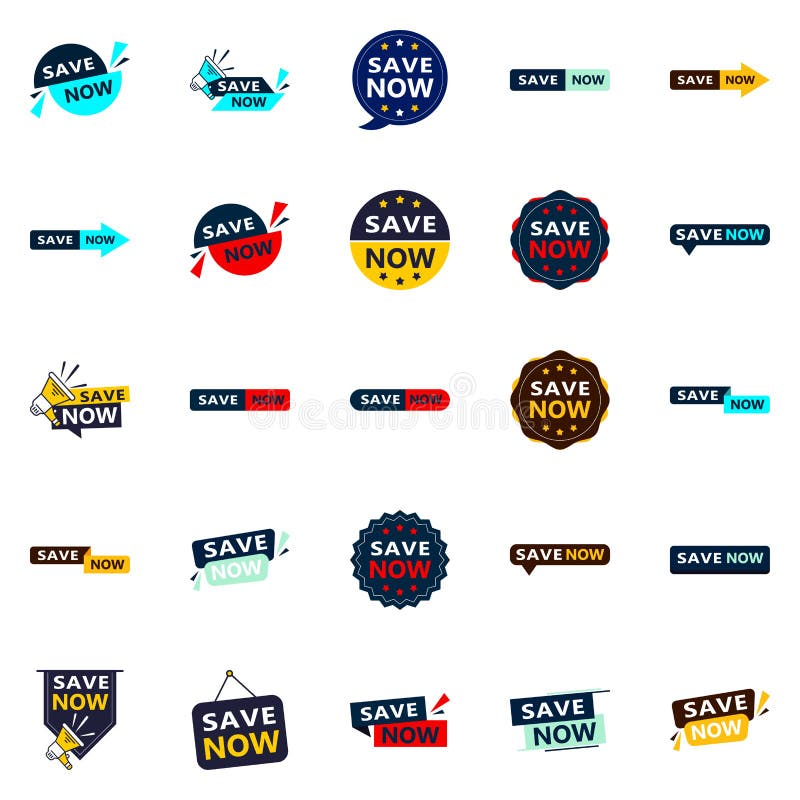 Save Now 25 Fresh Typographic Elements for a Lively Saving Campaign ...