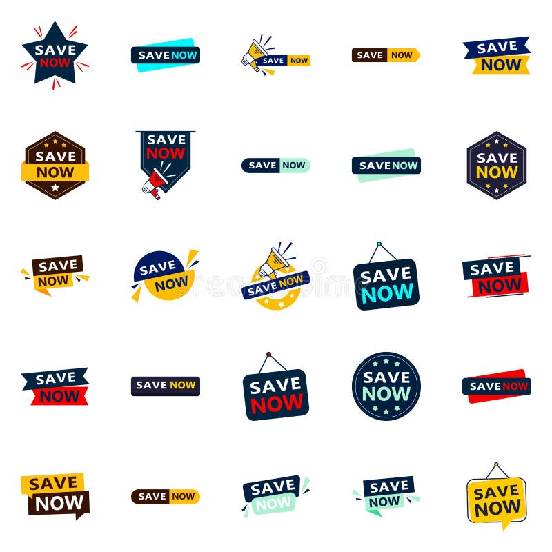 Save Now 25 Fresh Typographic Elements for a Lively Saving Campaign ...