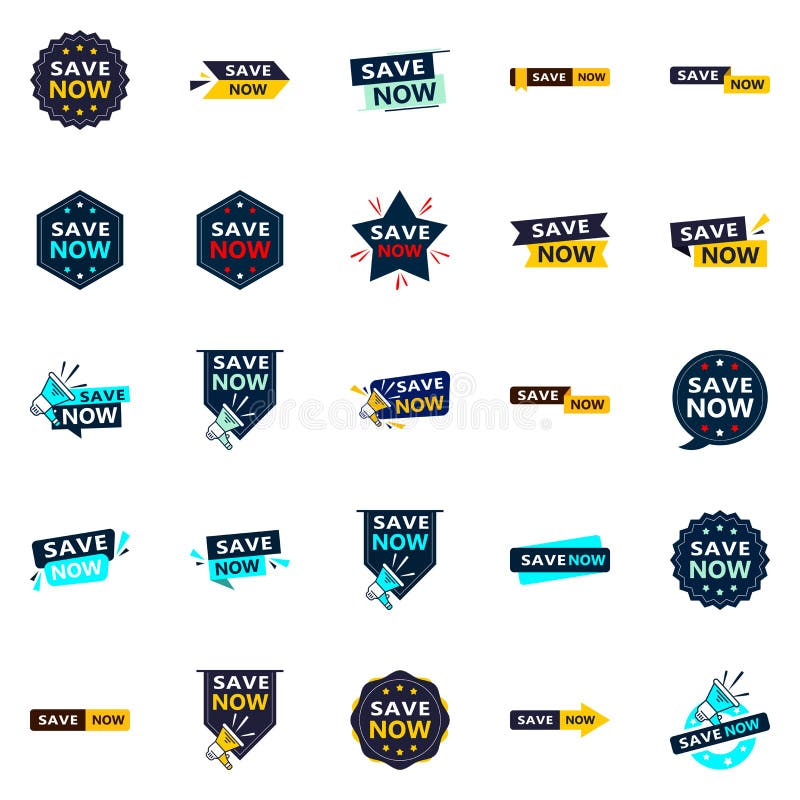 Save Now 25 Fresh Typographic Elements for a Modern Saving Promotion ...