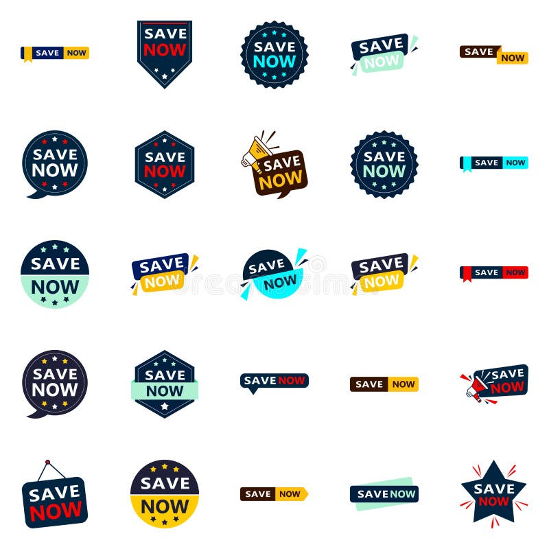 Save Now 25 Modern Typographic Elements for Promoting Savings in a ...