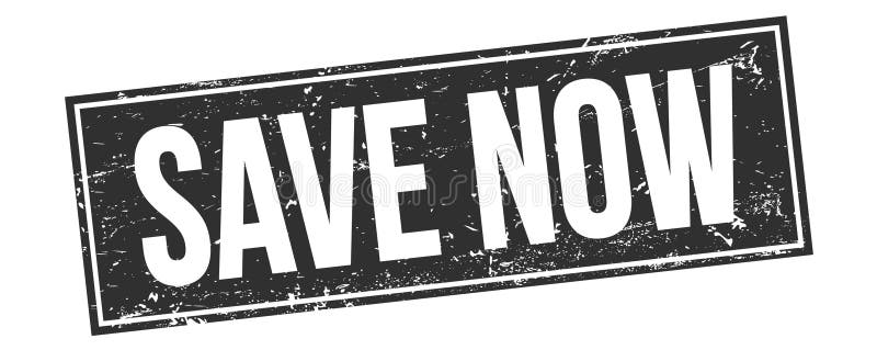 SAVE NOW Text on Black Grungy Rectangle Stamp Stock Illustration ...