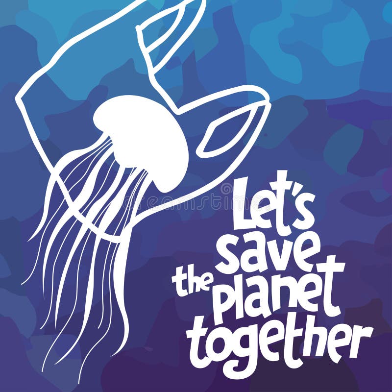 Save the Ocean Square Vector Image. the Environment Protection Vector ...
