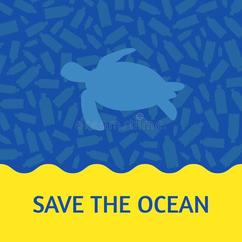 Save the Ocean Square Vector Image. the Environment Protection Vector ...