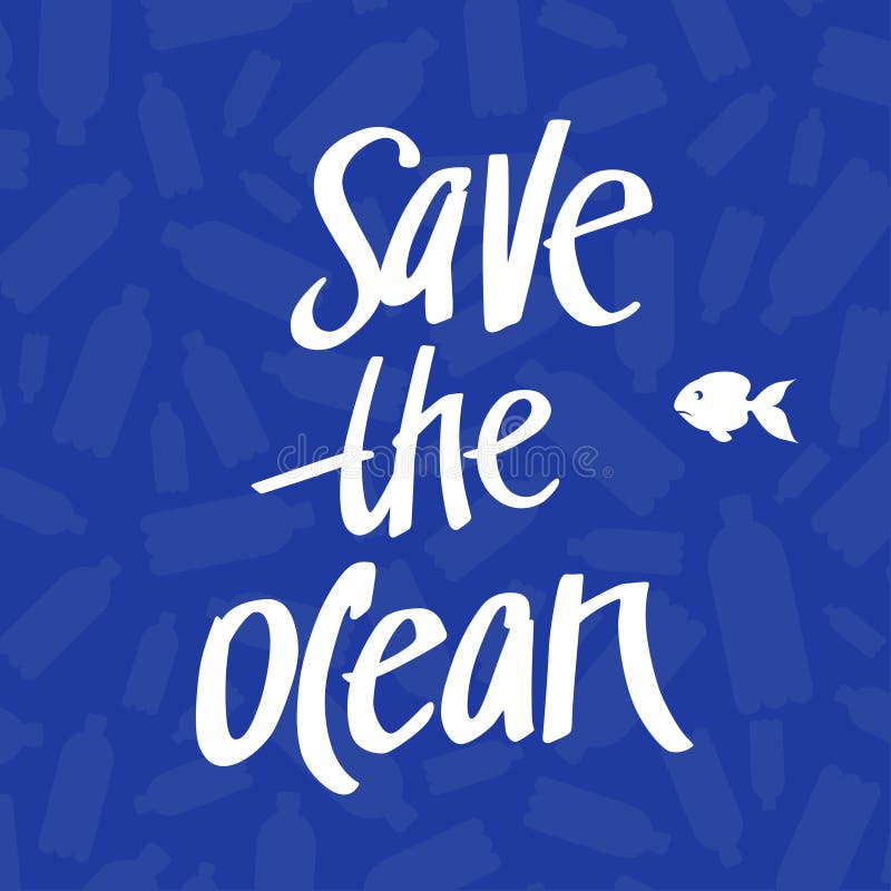 Save the Ocean Square Vector Image. the Environment Protection Vector ...