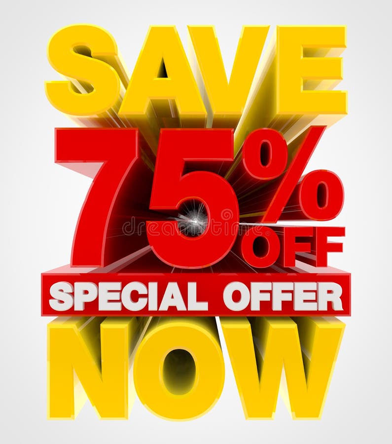 SAVE 75 OFF SPECIAL OFFER NOW Illustration 3D Rendering Stock ...