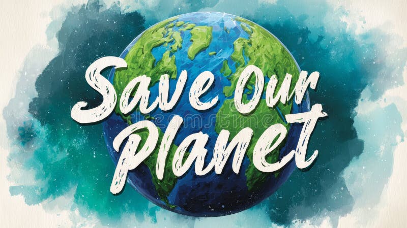 Save Our Planet: Earth Conservation Message Stock Photo - Image of ...