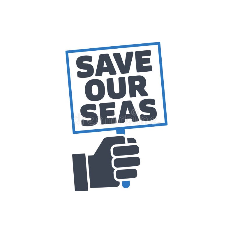 Save Our Seas Sign Icon stock vector. Illustration of environmental ...