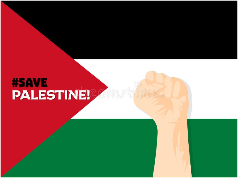 Save Palestine with Flag of Palestine. Stock Vector - Illustration of ...