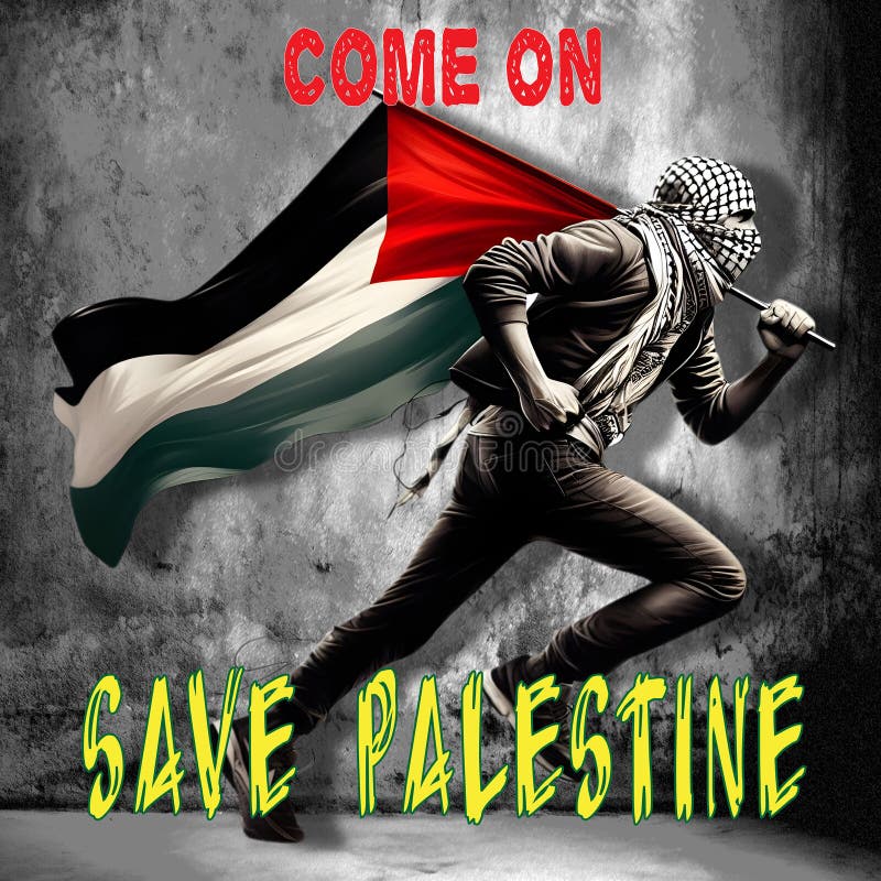 Save Palestine stock illustration. Illustration of person - 295849860