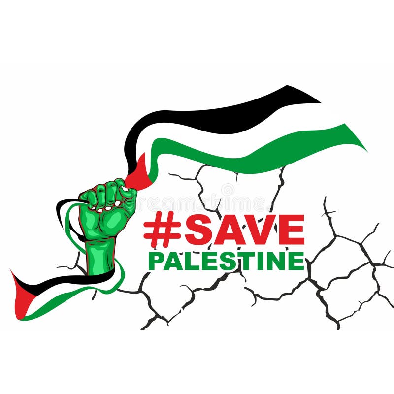 Save the Palestinian Flag. Vector Illustration Supporting Palestine ...