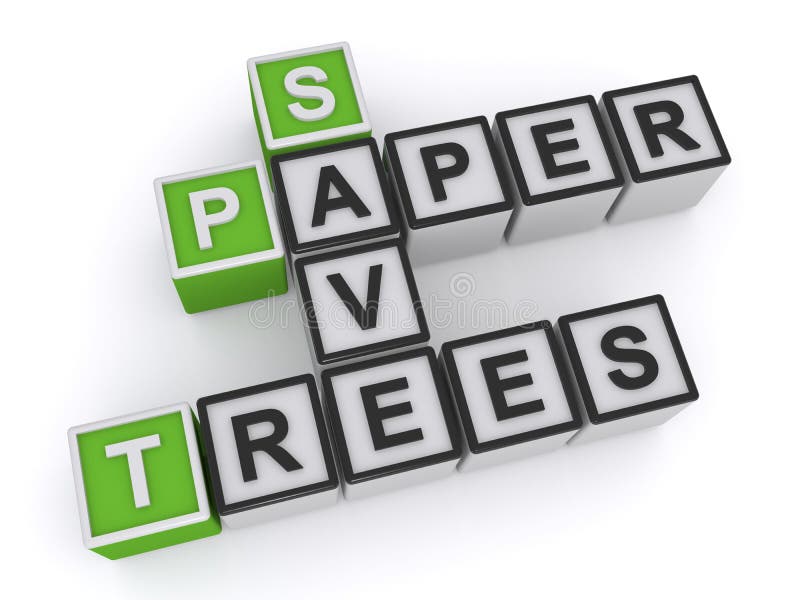 Save Paper Save Trees Word Blocks Stock Illustration - Illustration of ...