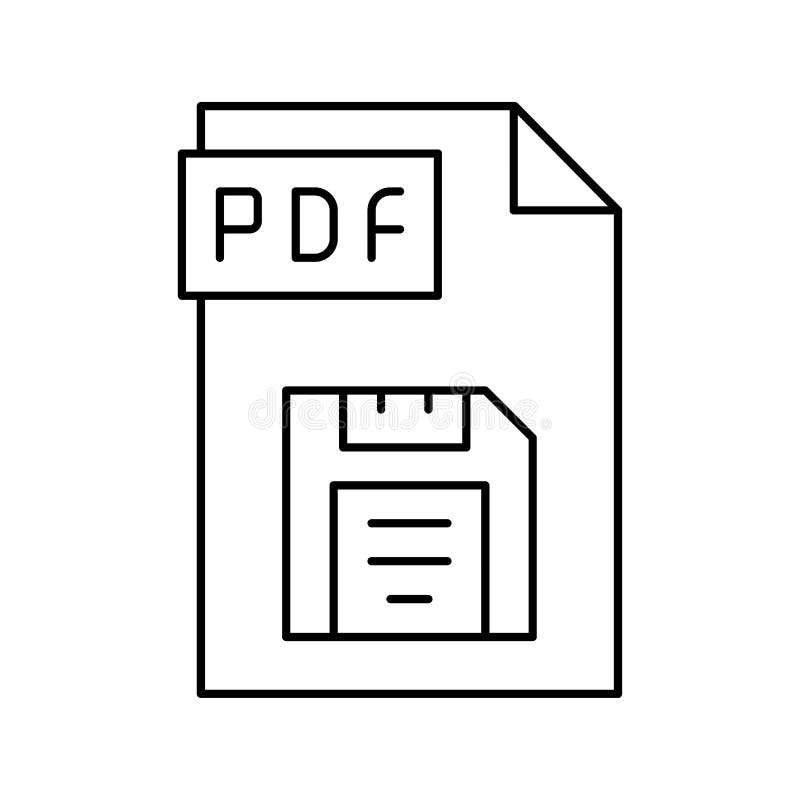 Pdf Document Icon Monochrome Stock Illustrations – 103 Pdf Document ...