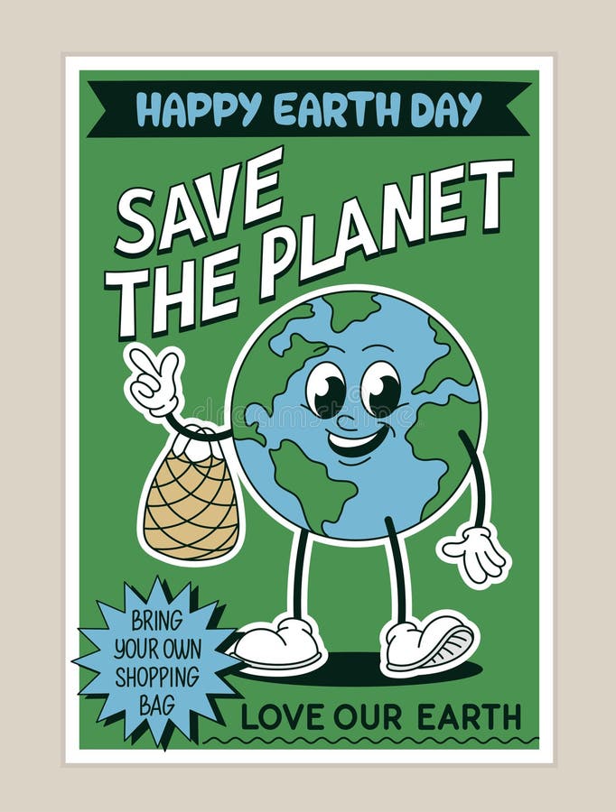 Save Planet Doodle Poster Vector Stock Vector - Illustration of drawing ...