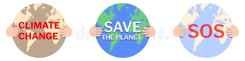 Save the Planet Earth, SOS, Climate Change Concept Stock Vector ...