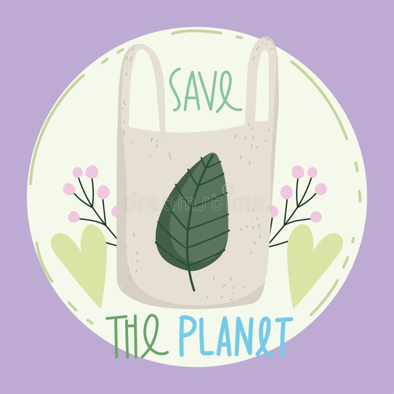 Save the planet eco bag stock vector. Illustration of design - 230962823