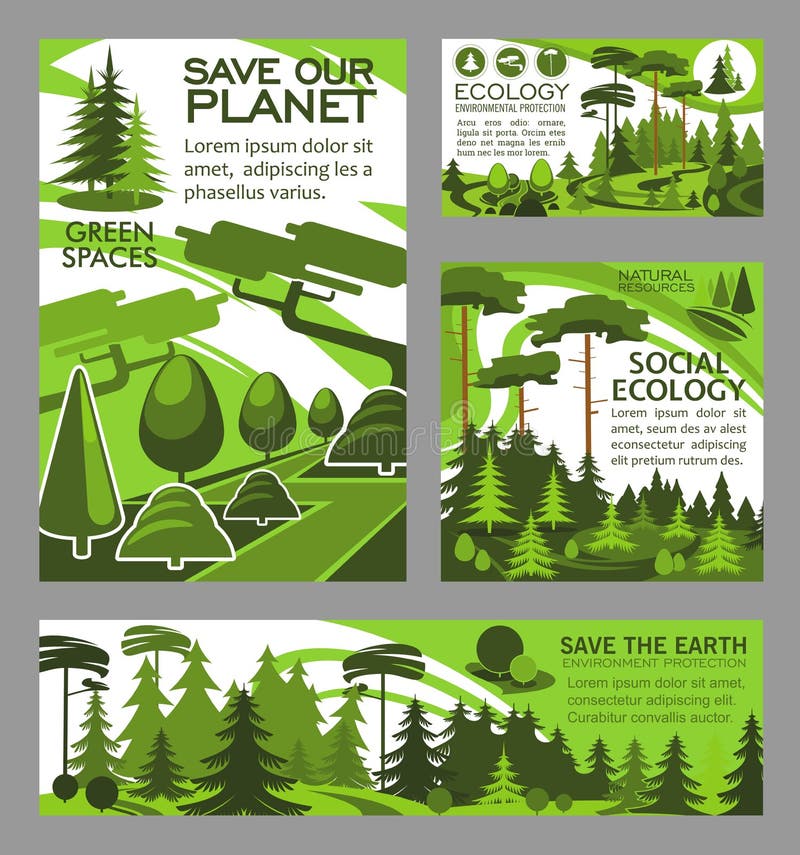 Save Planet Ecology Green Project Vector Posters Stock Vector ...