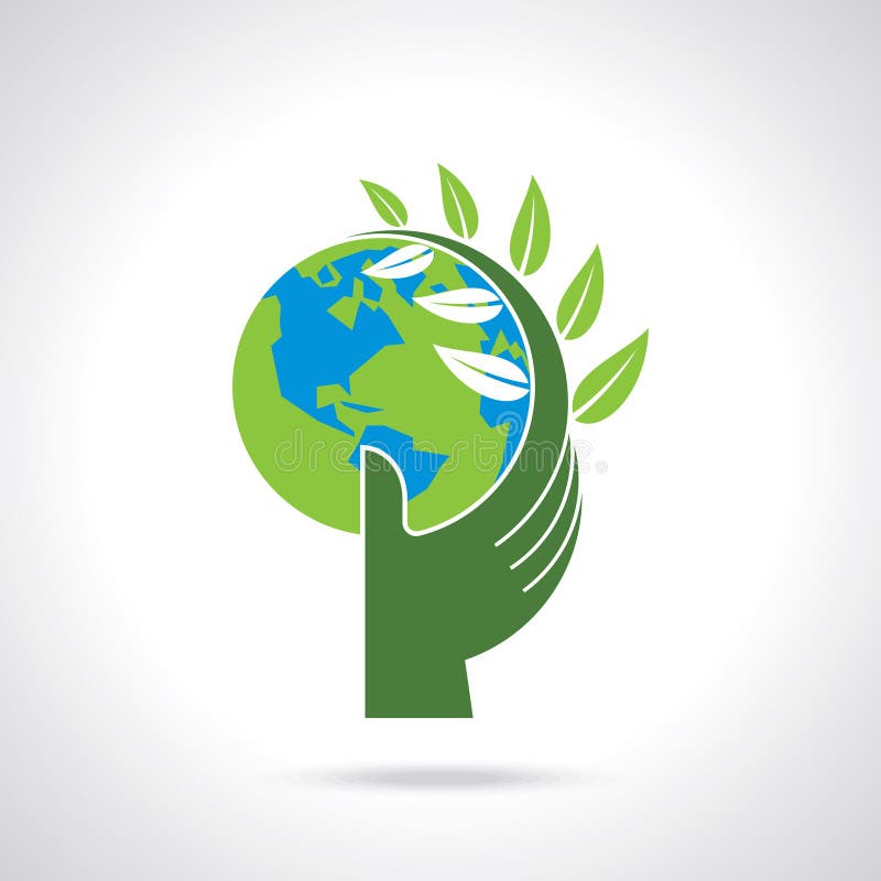Save the Planet with Plants and Trees Stock Vector - Illustration of ...