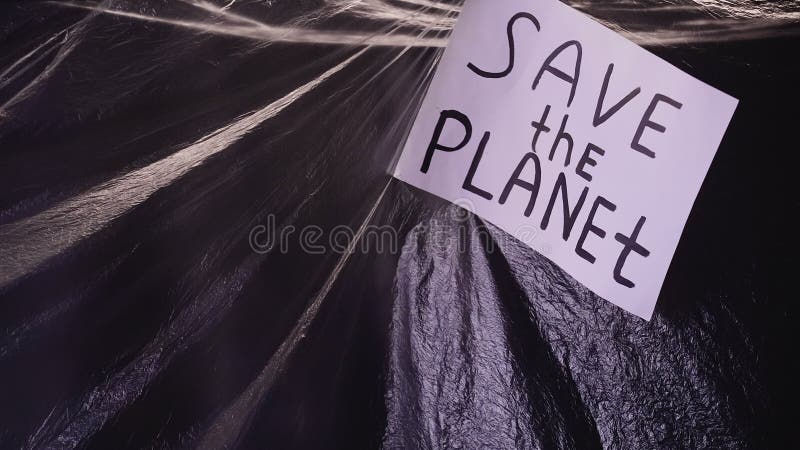Save Planet Plastic Pollution Banner Polyethylene Stock Video - Video ...