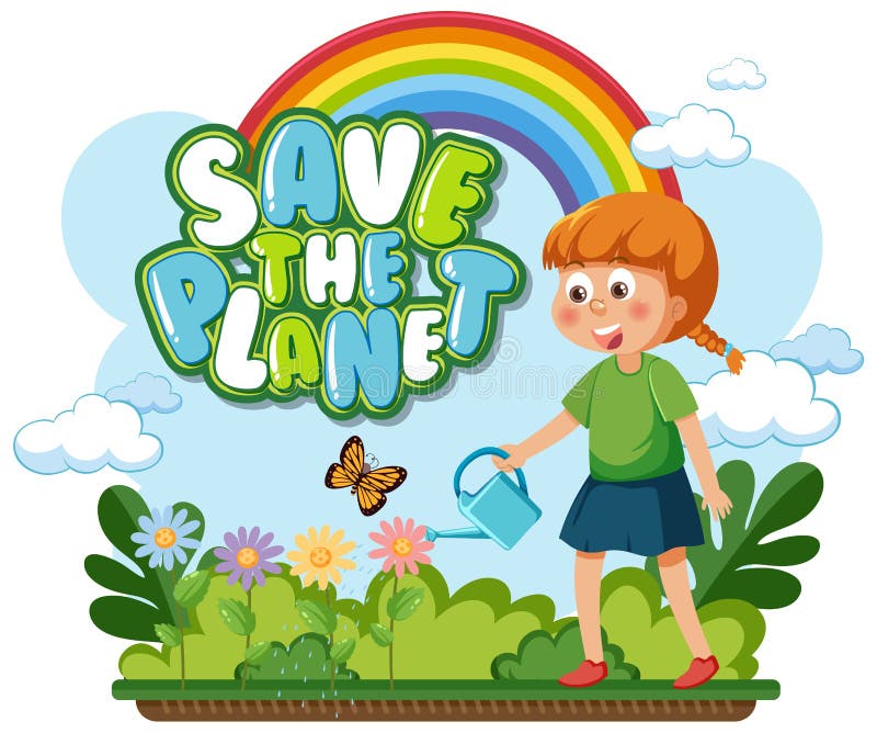 Save the Planet Text for Banner or Poster Design Stock Illustration ...