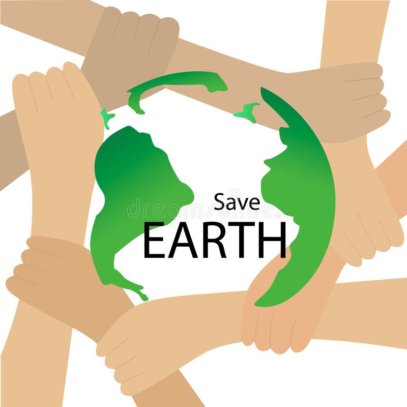 Save Planet Vector Concept. Earth Protected by Hands. Stock Vector ...