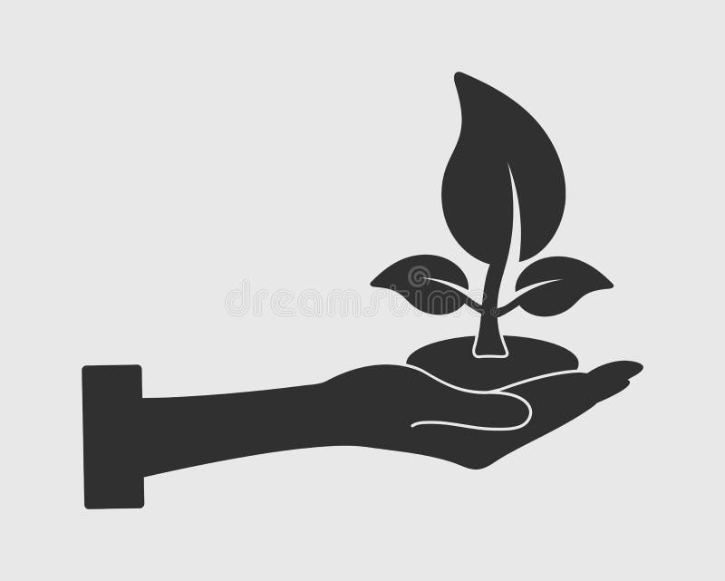 Save Plant Icon on Gray Background Flat Style Vector Eps Stock Vector ...