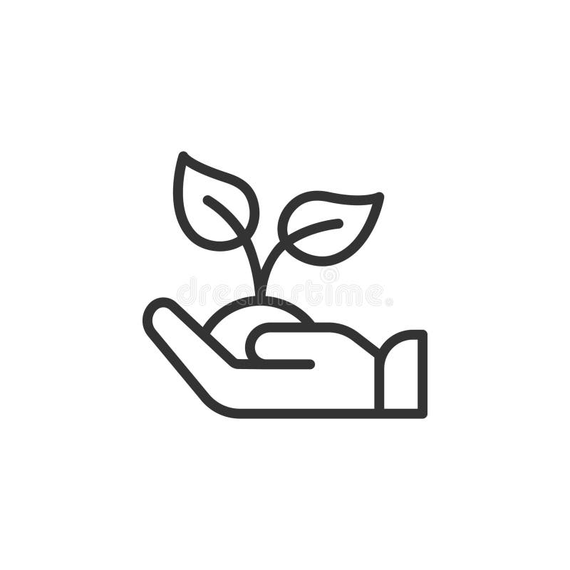 Save Plant Icon Vector. Linear Style Sign for Mobile Concept and Web ...