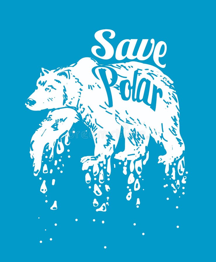 Save Polar bears. stock illustration. Illustration of bears - 69355695