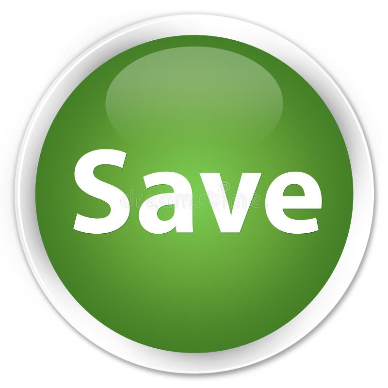 Save Premium Soft Green Round Button Stock Illustration - Illustration ...
