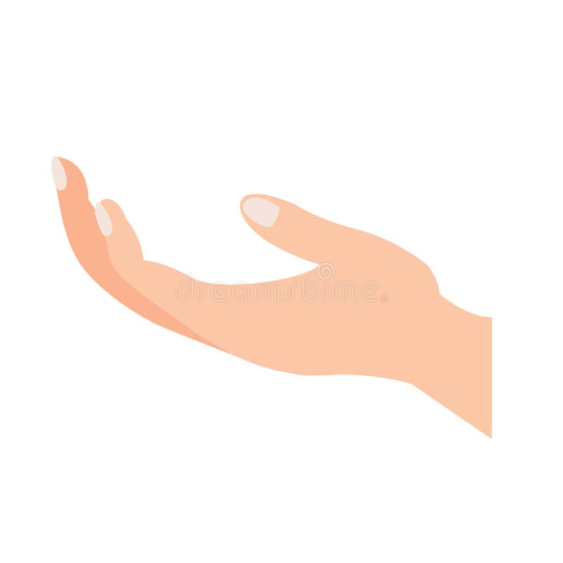 Save or Protect Hand Gestures Vector Image, Cupped Hand Sign, Flat ...