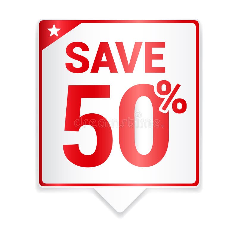 Save 50 Red Tag stock vector. Illustration of market - 200479147