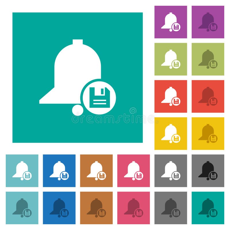 Save Reminder Square Flat Multi Colored Icons Stock Vector ...