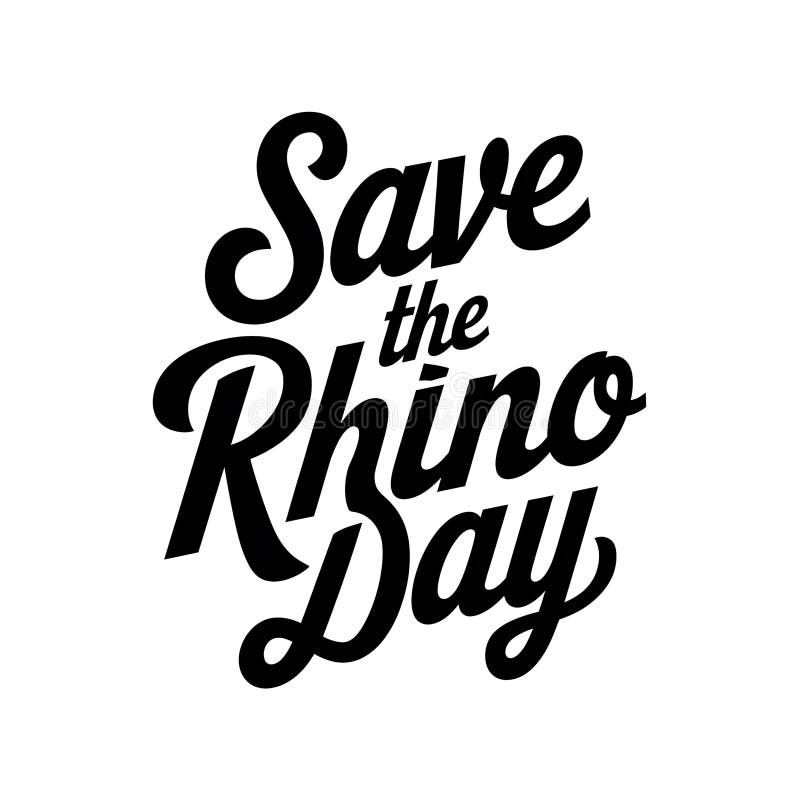 Save the Rhino Day Awareness Campaign Graphic Stock Illustration ...