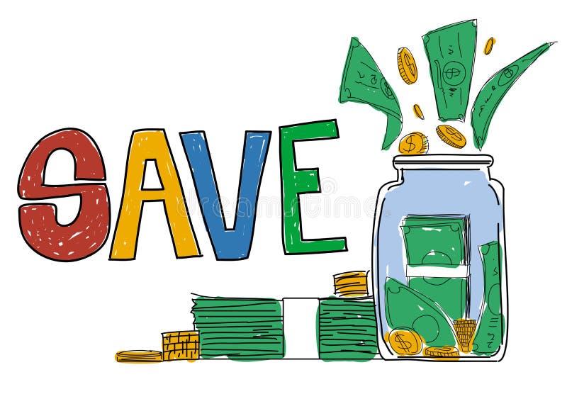 Saving Save Money Finance Budget Banking Concept Stock Illustration ...