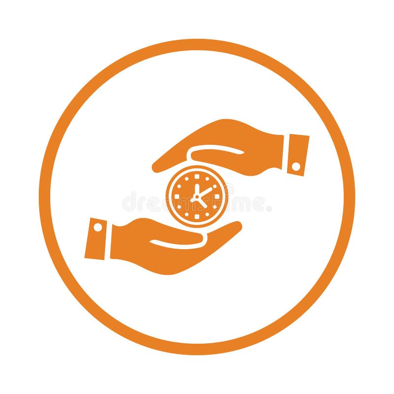Save, Saving, Time Icon. Orange Vector Design Stock Illustration ...