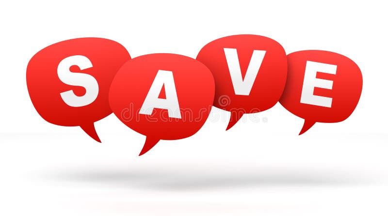 Save Speech Bubbles 3d Concept Illustration Stock Illustration ...