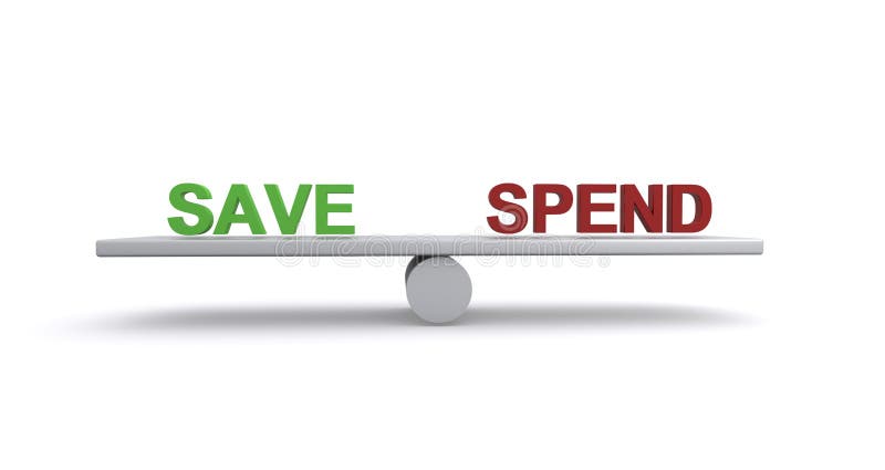 Save and Spend on the Balance - 3D Rendering Illustration Stock ...