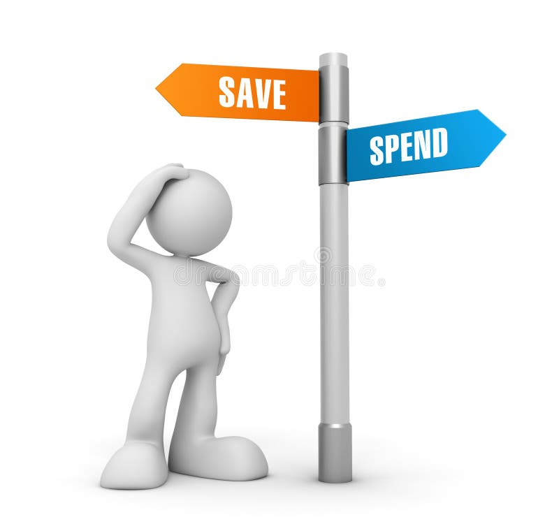 Save and Spend on the Balance - 3D Rendering Illustration Stock ...
